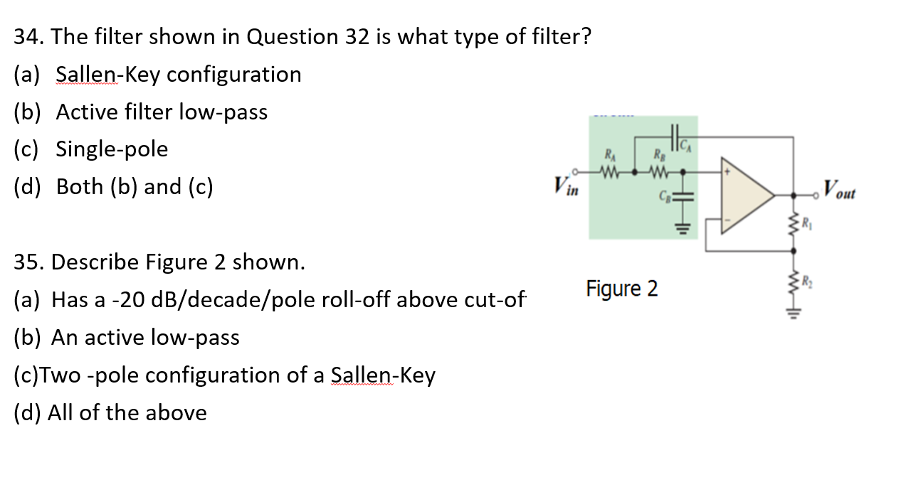Solved The filter shown in Question 32 ﻿is what type of | Chegg.com