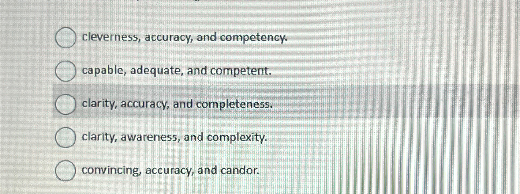 Solved cleverness, accuracy, and competency.capable, | Chegg.com
