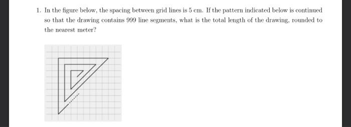 Solved 1. In the figure below, the spacing between grid | Chegg.com