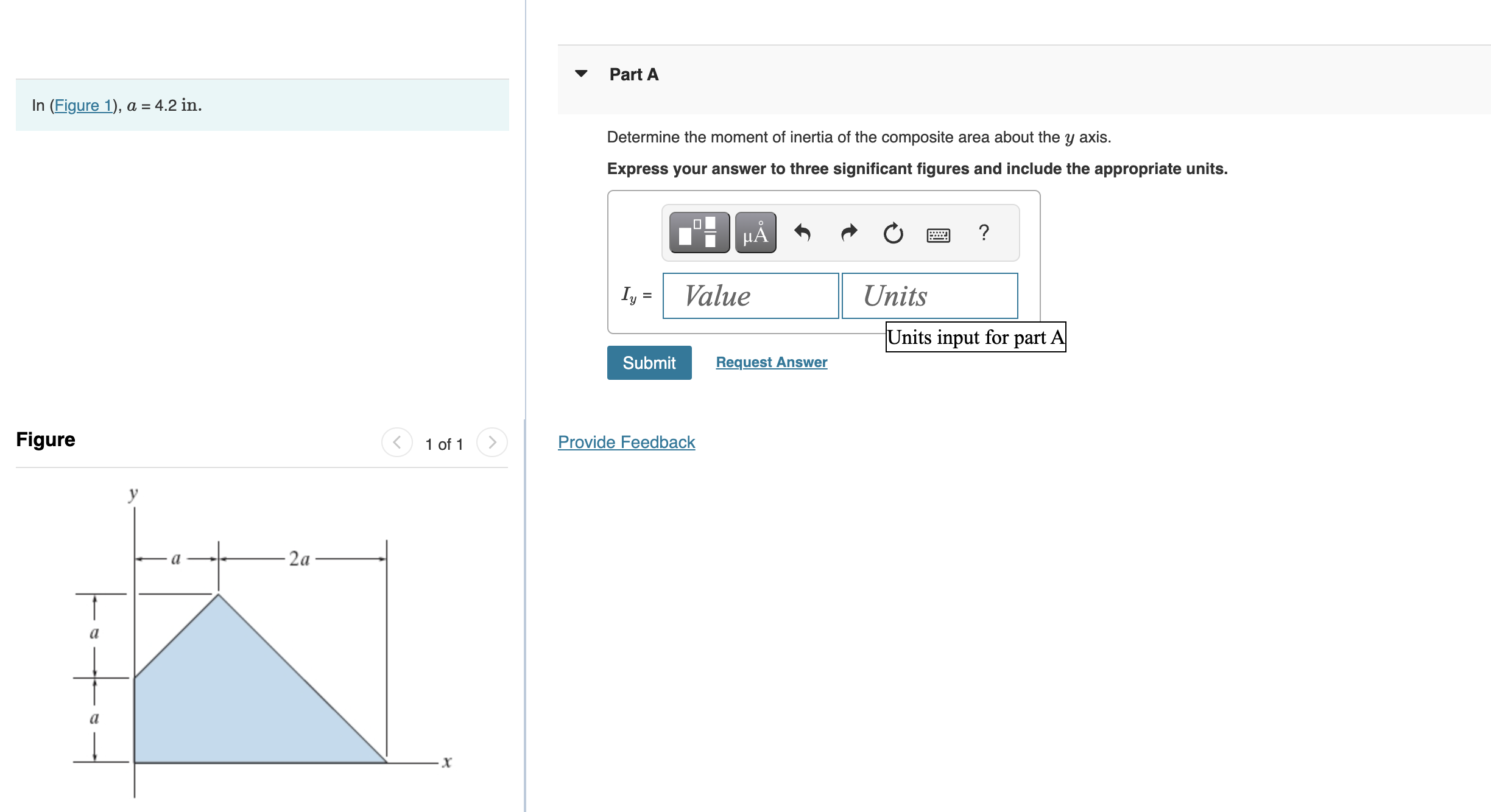 Solved Part AIn (Figure 1), a=4.2in.Determine the moment of | Chegg.com