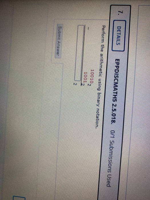Solved 7. DETAILS EPPDISCMATH5 2.5.018. 0/1 Submissions Used | Chegg.com