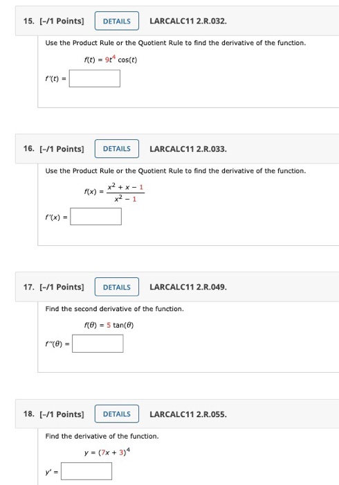 Solved 15. (-/1 Points) DETAILS LARCALC11 2.R.032. Use the | Chegg.com Solved 15. (-/1 Points) DETAILS LARCALC11 2.R.032. Use the | Chegg.com