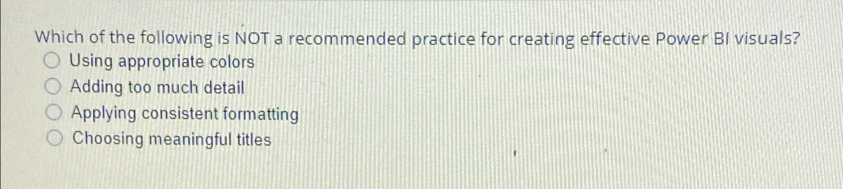 Solved Which of the following is NOT a recommended practice | Chegg.com