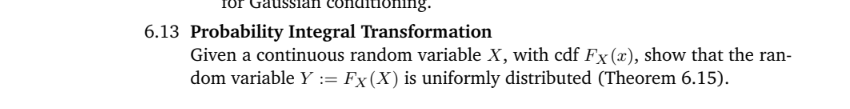 Solved 13 Probability Integral Transformation Given a | Chegg.com