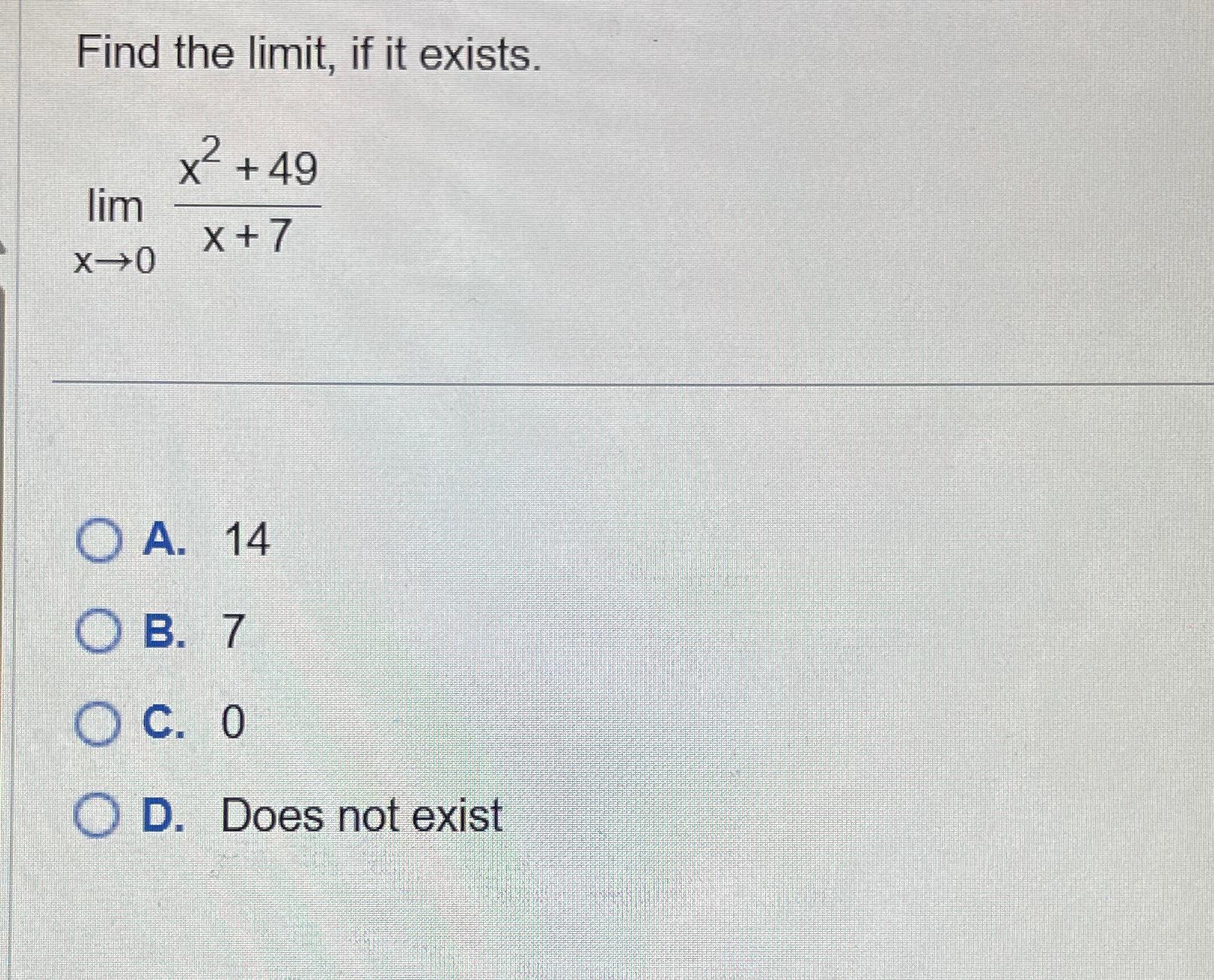 Solved Find the limit, ﻿if it | Chegg.com
