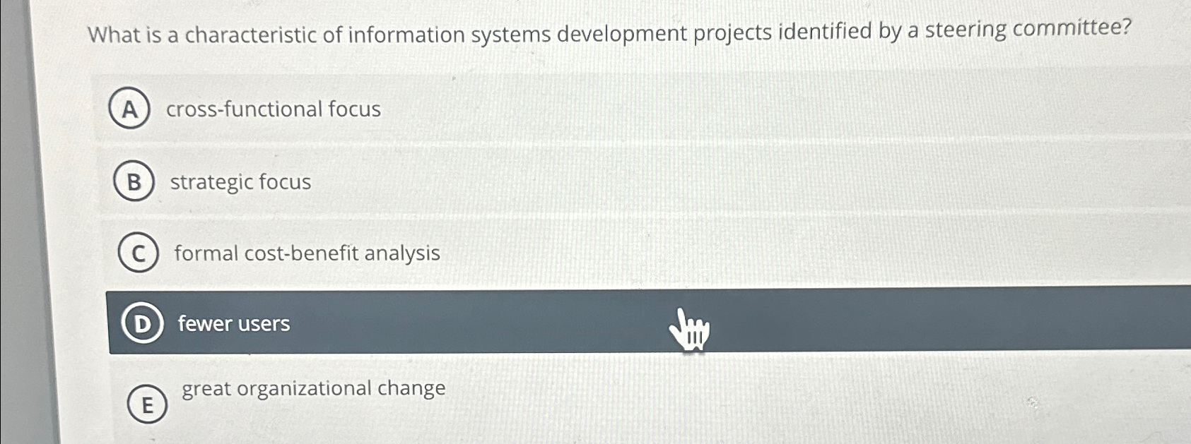 Solved What is a characteristic of information systems | Chegg.com
