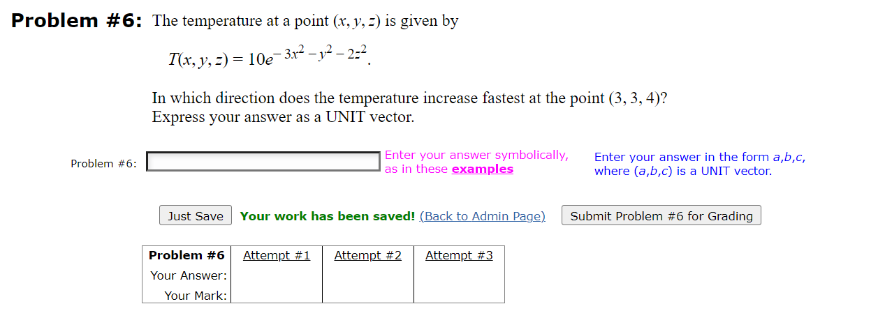 Solved Problem # 6: The temperature at a point (x,y,z) ﻿is | Chegg.com