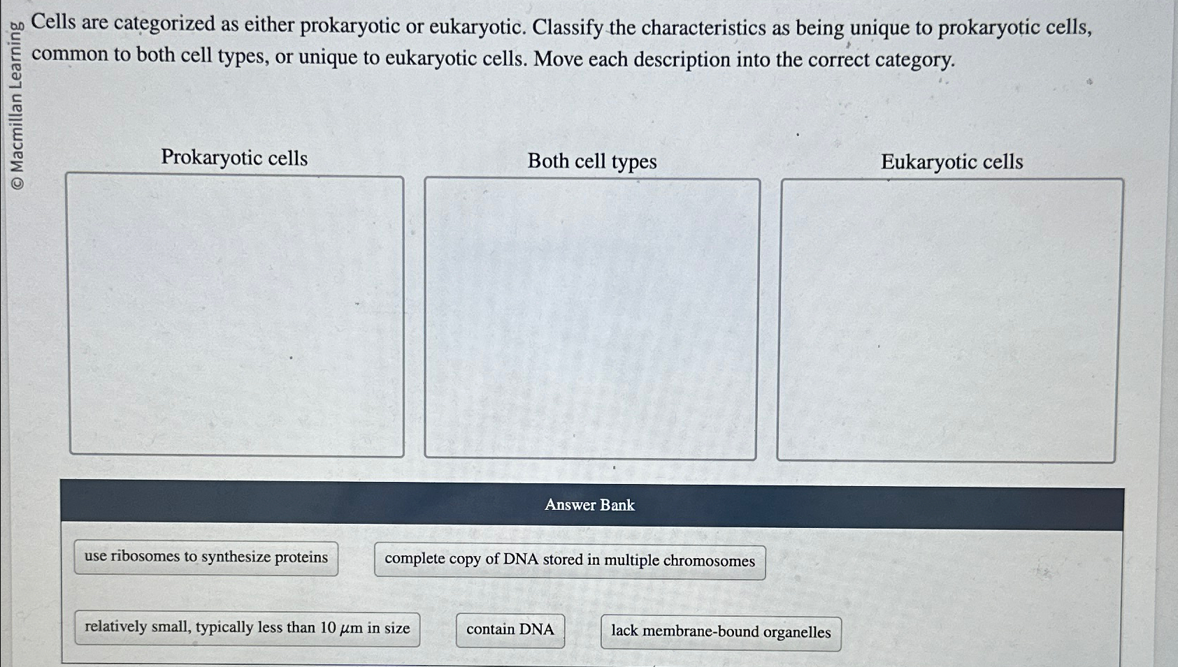 Solved Cells are categorized as either prokaryotic or | Chegg.com
