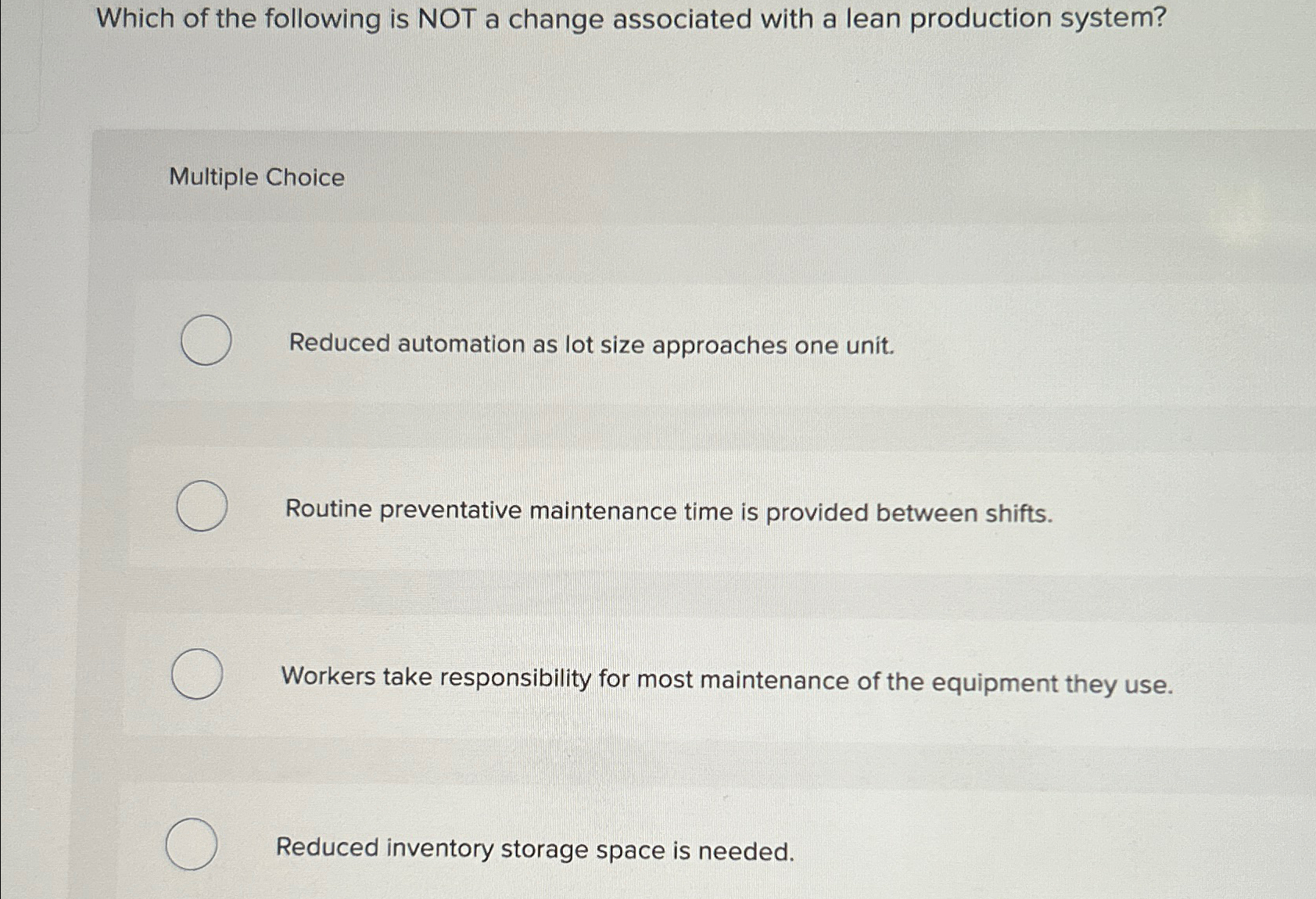 Solved Which of the following is NOT a change associated | Chegg.com