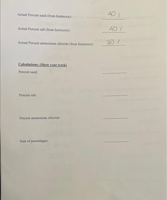 Solved Data and Calculations: (Show vour work) Unknown | Chegg.com