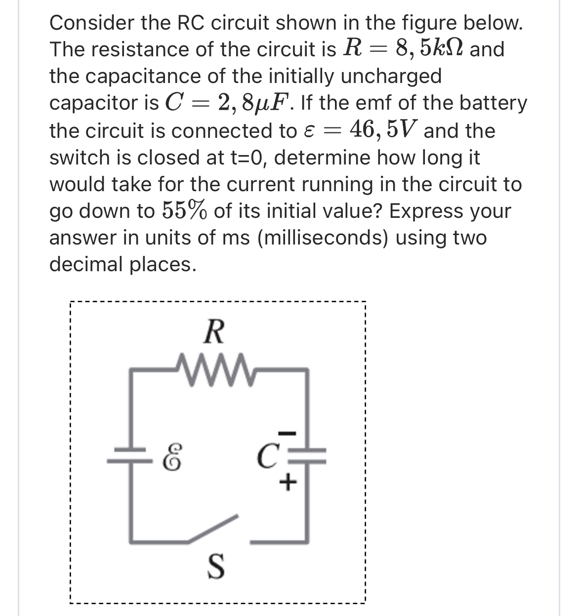 Consider the RC circuit shown in the figure below. | Chegg.com