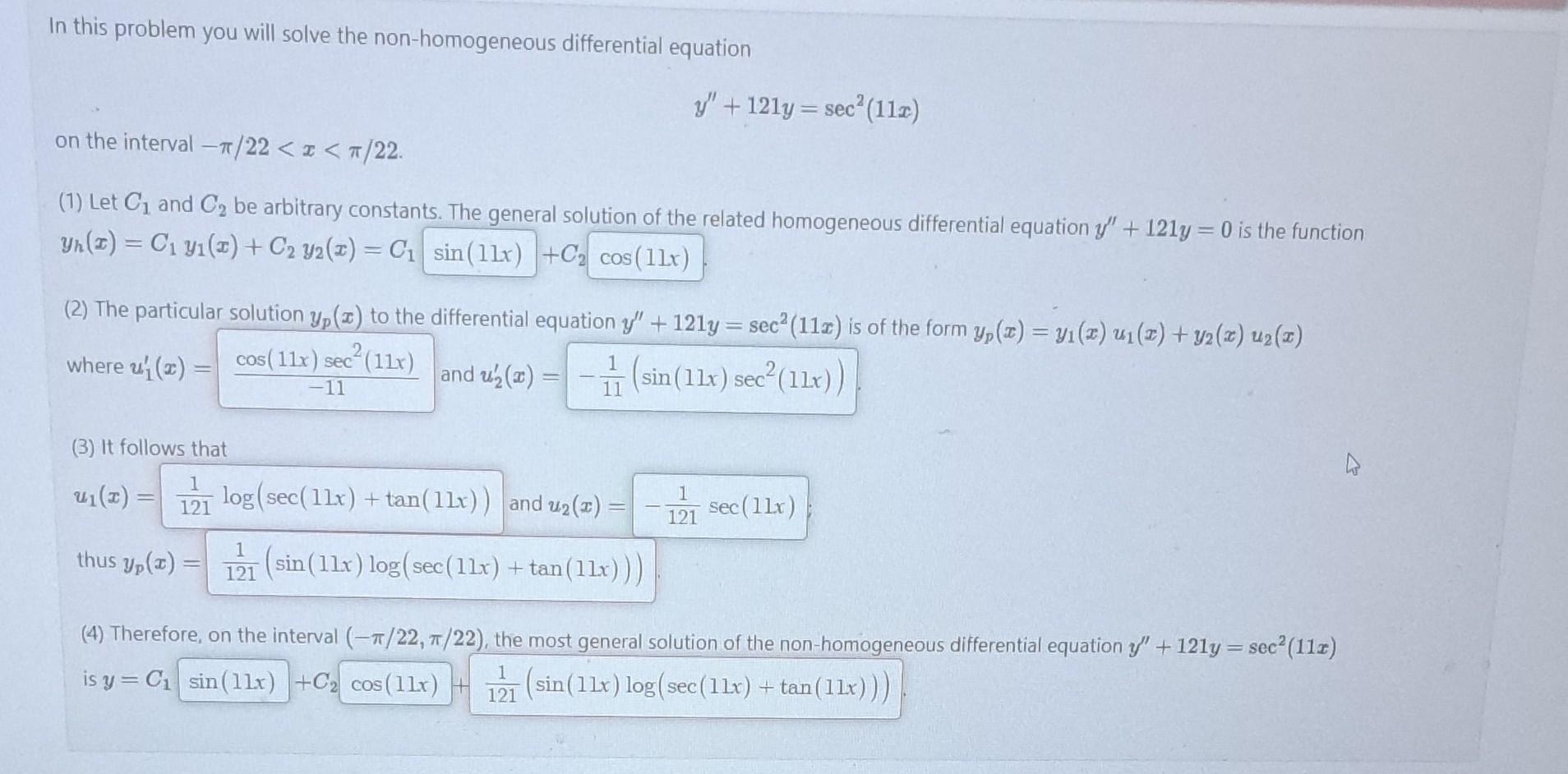 Solved In this problem you will solve the non-homogeneous | Chegg.com