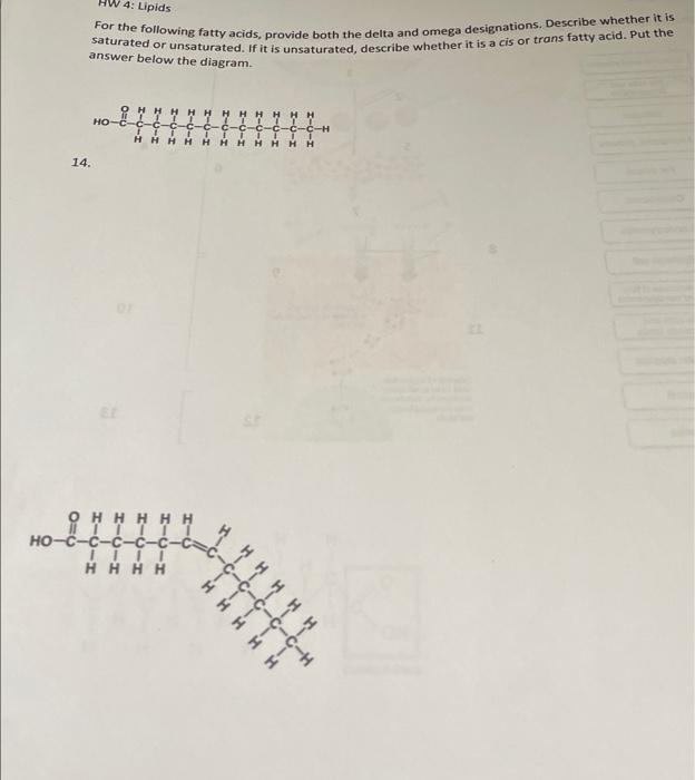 Solved For the following fatty acids, provide both the delta | Chegg.com