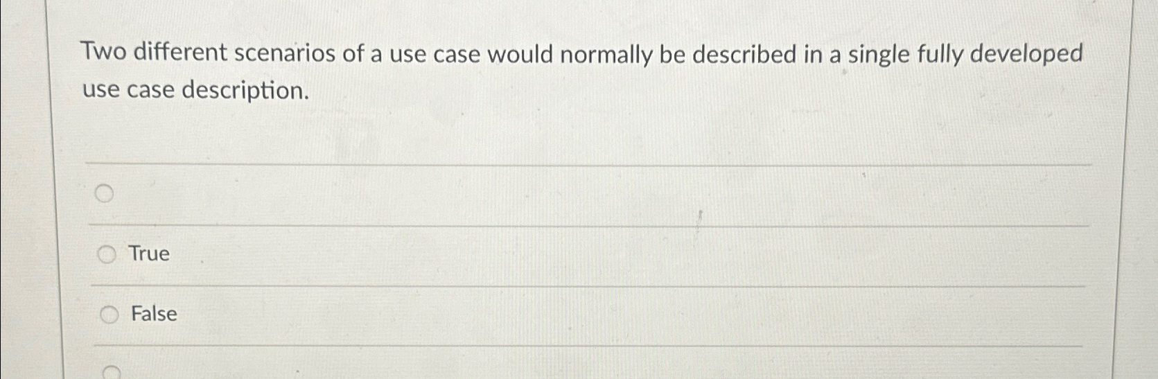 Solved Two different scenarios of a use case would normally | Chegg.com