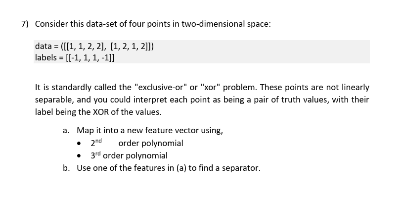 Consider this data-set of four points in | Chegg.com
