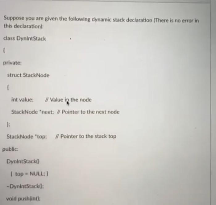 Solved Suppose you are given the following dynamic stack | Chegg.com