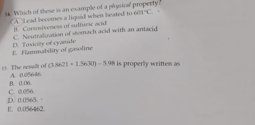 Solved Which of these is an example of a physical | Chegg.com