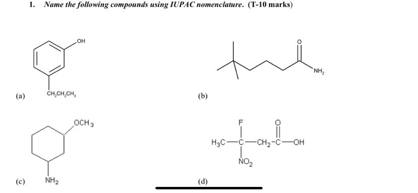 Solved Name the following compounds using IUPAC | Chegg.com