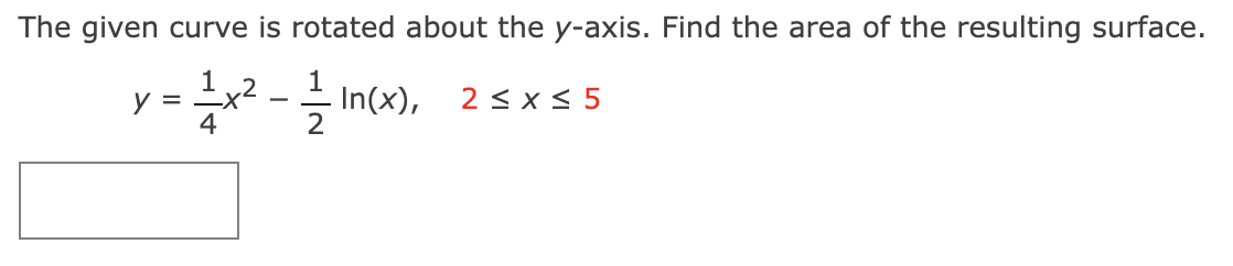 Solved The given curve is rotated about the y-axis. Find the | Chegg.com
