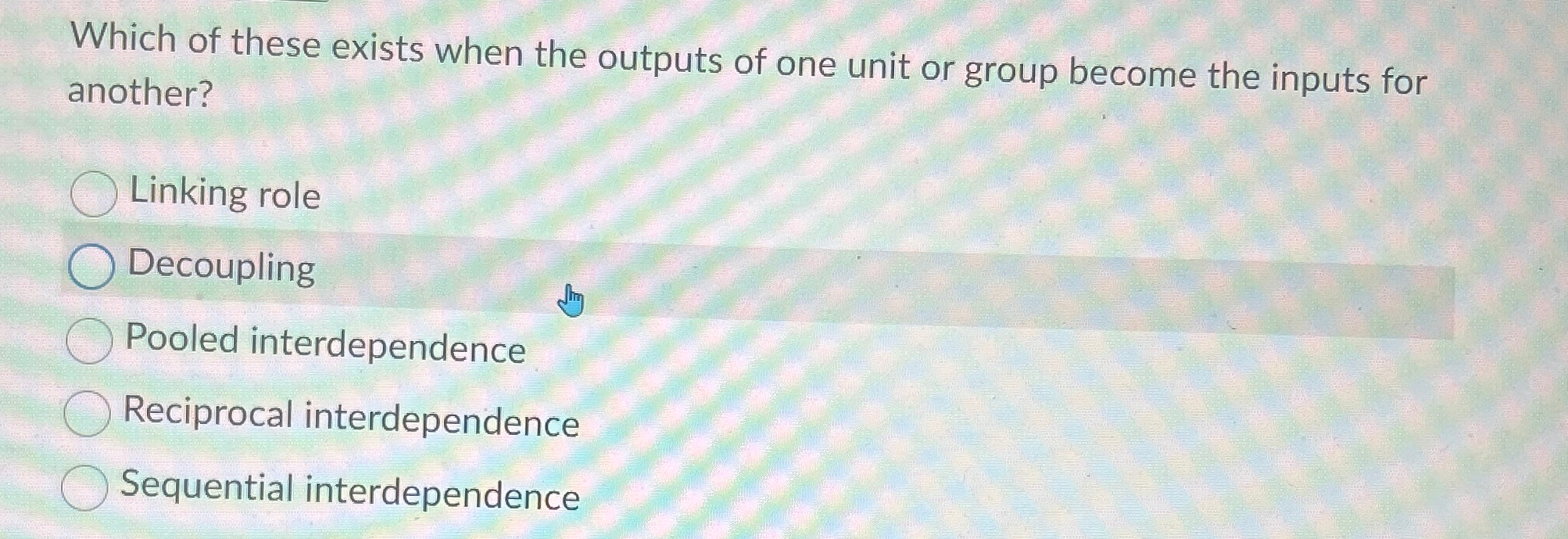 Solved Which of these exists when the outputs of one unit or | Chegg.com