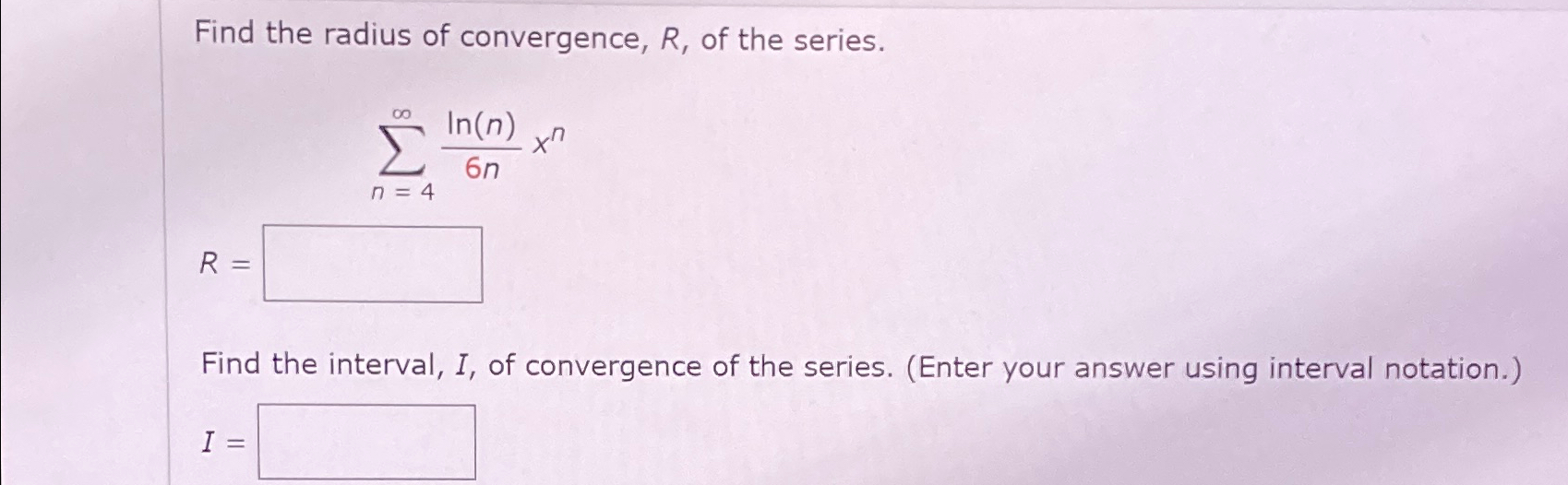 Solved Find the radius of convergence, R, ﻿of the | Chegg.com