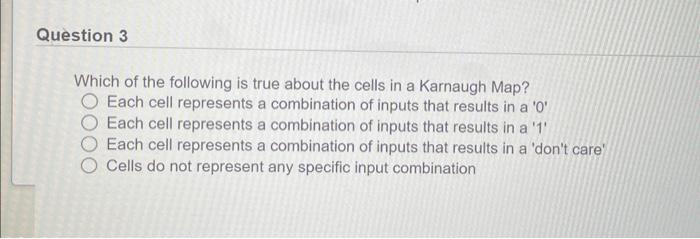 Solved How many cells are there in a 4-variable Karnaugh Map | Chegg.com