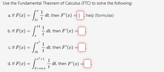 Solved Use the Fundamental Theorem of ﻿Calculus (FTC) to | Chegg.com