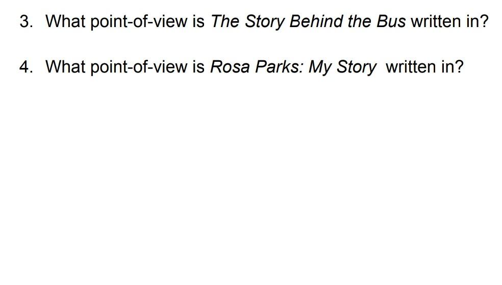 3. What point-of-view is The Story Behind the Bus | Chegg.com