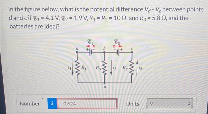 Solved In the figure below, what is the potential difference | Chegg.com