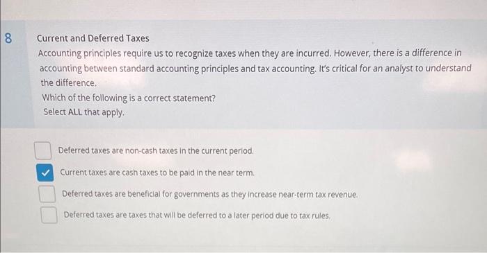 Solved Current and Deferred Taxes Accounting principles | Chegg.com