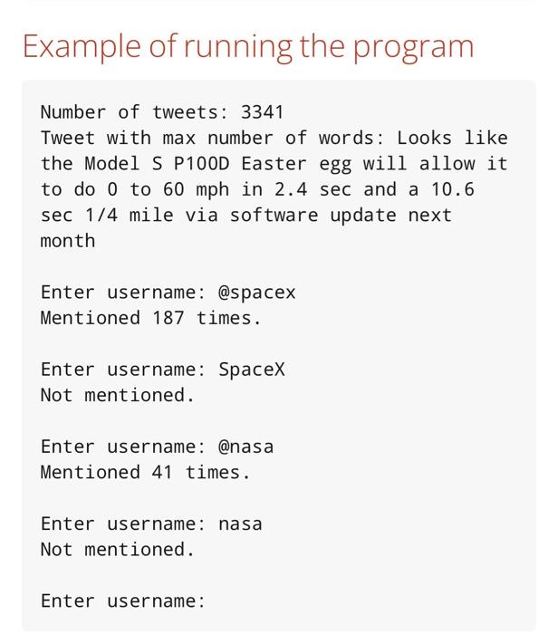 Solved 1. The total number of tweets 2. The tweet that | Chegg.com