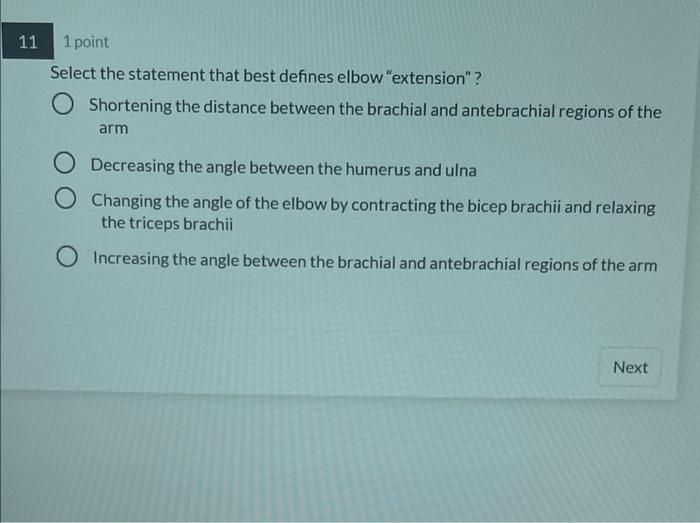Solved 2 Select the statement that best defines elbow | Chegg.com