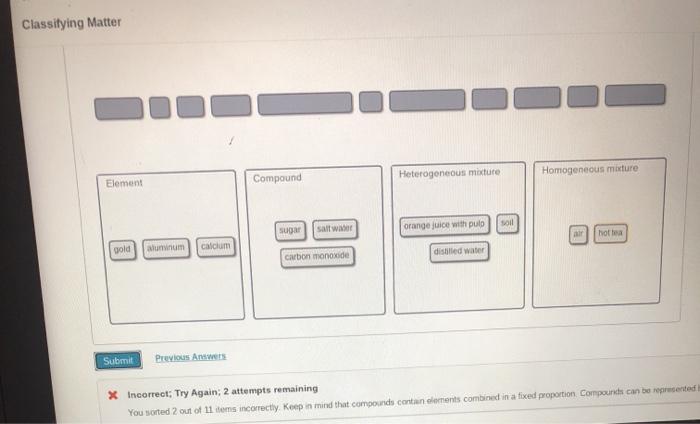 Solved Classifying Matter Heterogeneous mixture Homogeneous | Chegg.com