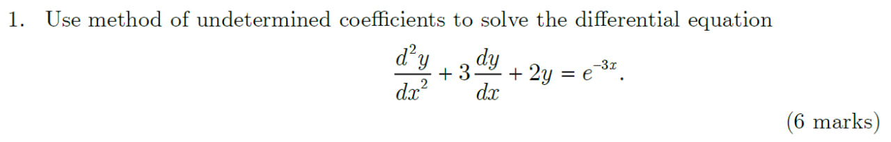 Solved Use method of ﻿undetermined coefficients to ﻿solve | Chegg.com