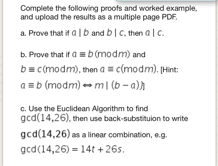 Solved Complete the following proofs and worked example, and | Chegg.com