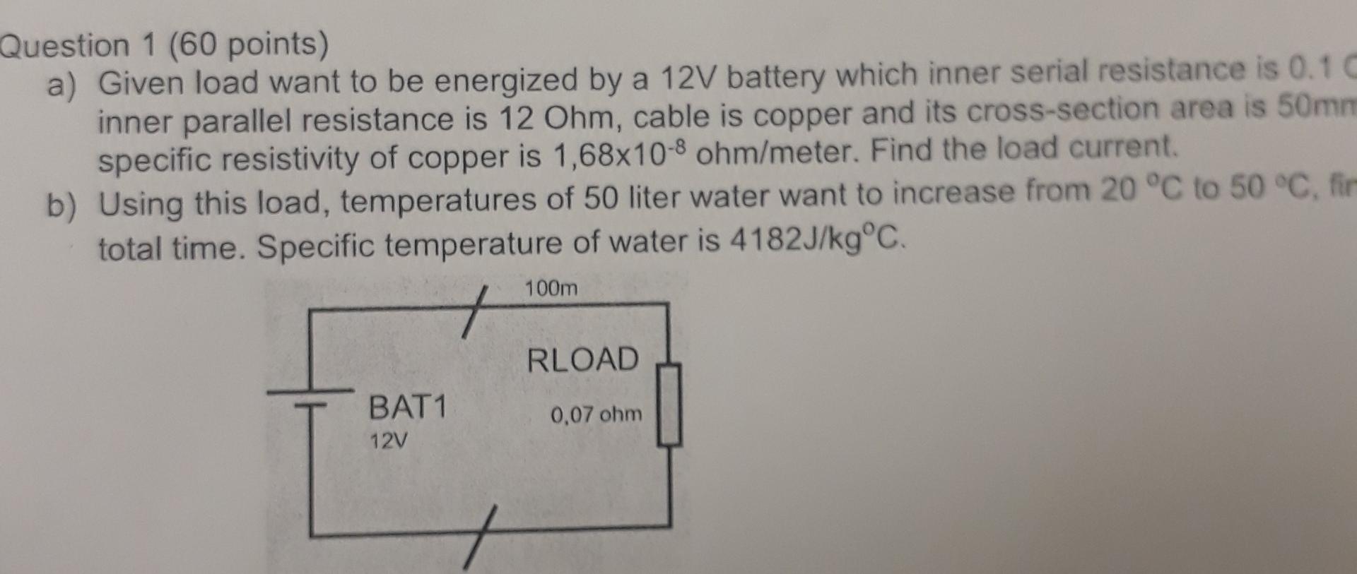 Solved 2uestion 1 (60 points) a) Given load want to be | Chegg.com