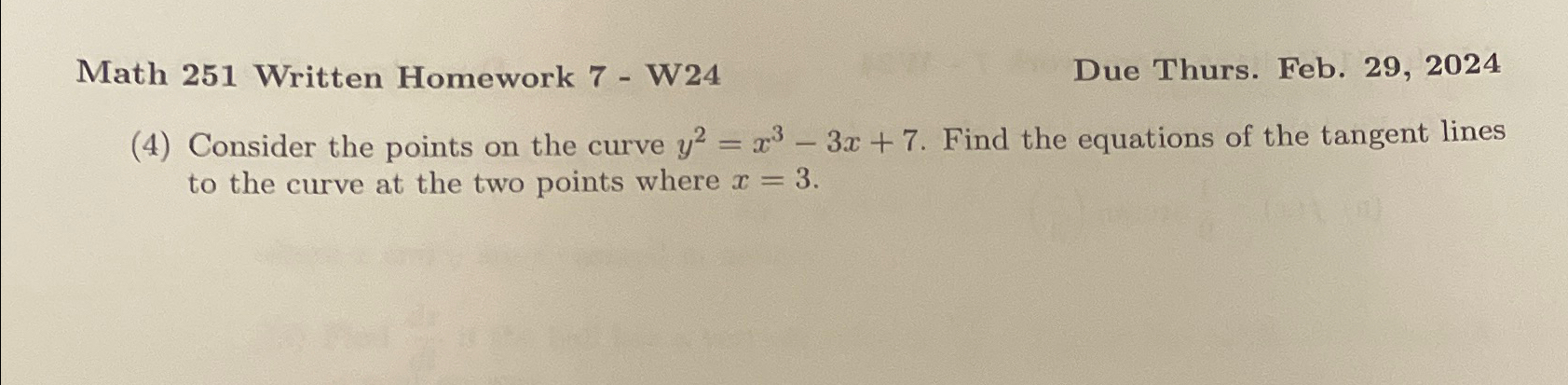 Solved Math 251 ﻿Written Homework 7 - ﻿W24Due Thurs. Feb. | Chegg.com
