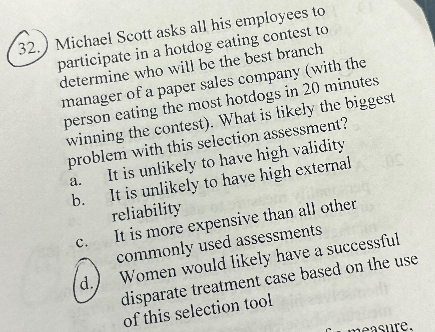 Solved Michael Scott asks all his employees to participate | Chegg.com