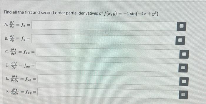 Solved Find all the first and second order partial | Chegg.com
