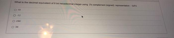 Solved What is the decimal equivalent of 8 bit hexadecimal | Chegg.com