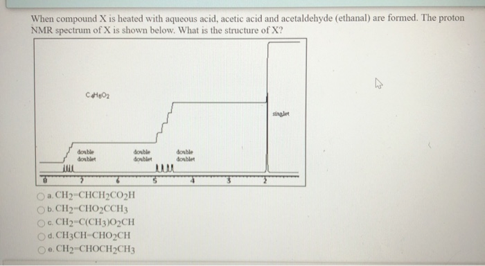 Solved When compound X is heated with aqueous acid, acetic | Chegg.com