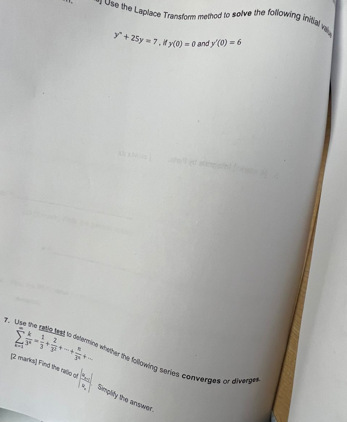 Solved Use the Laplace Transform method to solve the | Chegg.com