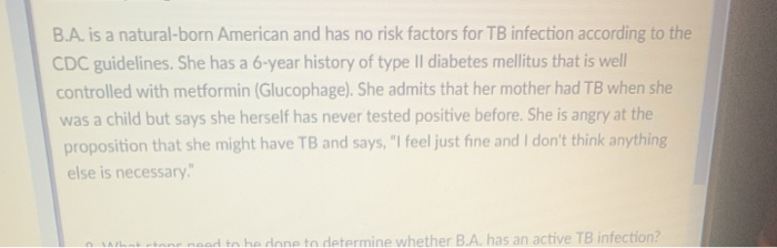 B.A. is a natural-born American and has no risk | Chegg.com