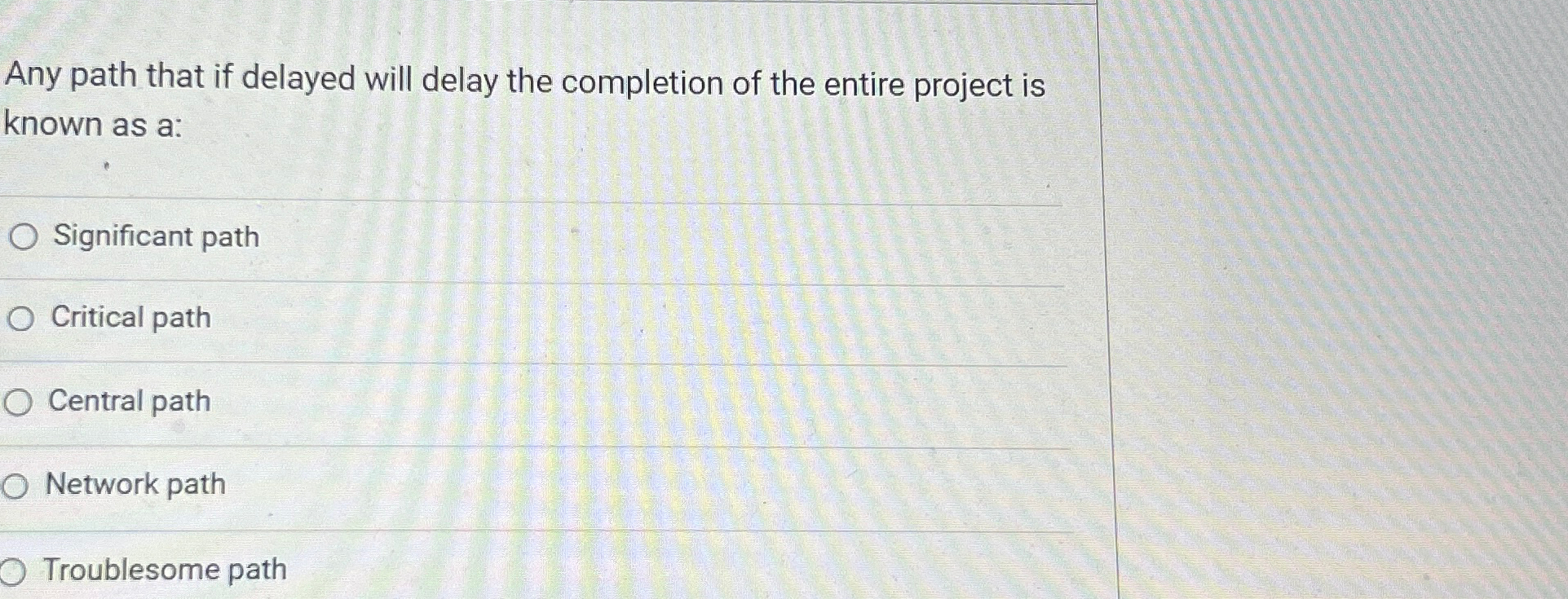 Solved Any path that if delayed will delay the completion of | Chegg.com