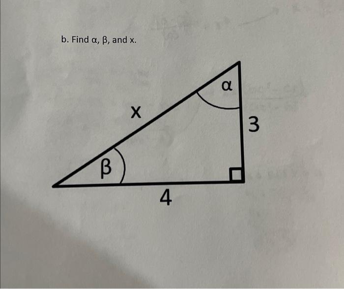 Solved b. Find \\( \\alpha, \\beta \\), and \\( x \\). | Chegg.com