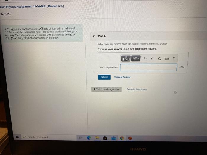 Solved 4th Physics Assignment_15-04-2021_Graded (2%) Item 20 | Chegg.com