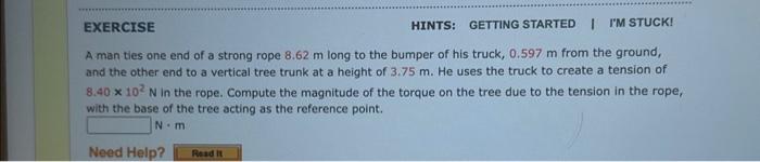 Solved EXERCISE HINTS: GETTING STARTED I I'M STUCK! A man | Chegg.com