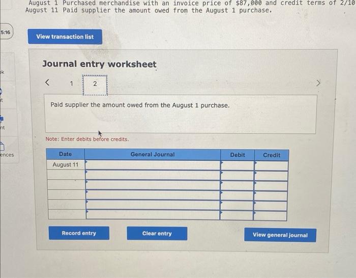 Solved QS 4-6 (Algo) Recording purchases and discounts taken | Chegg.com