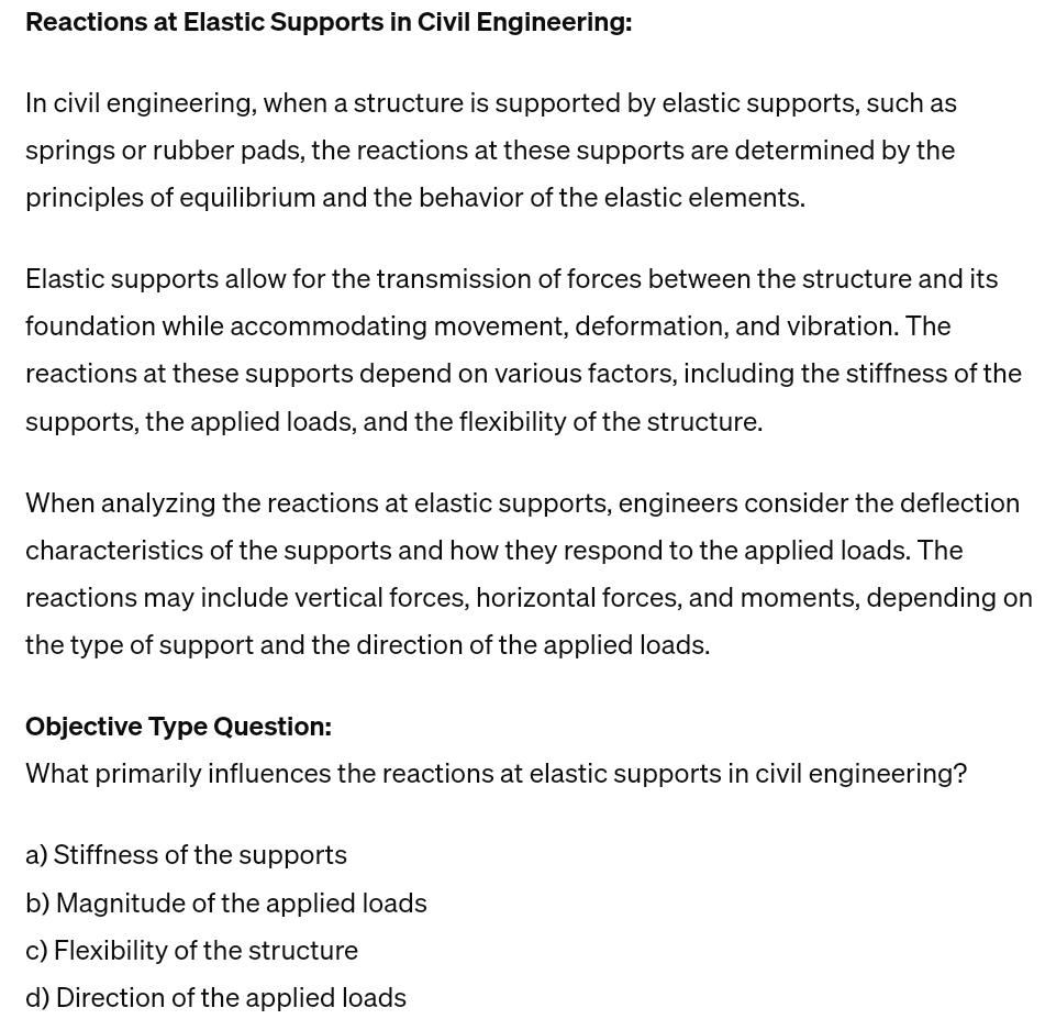 Solved Reactions at Elastic Supports in Civil Engineering:In | Chegg.com