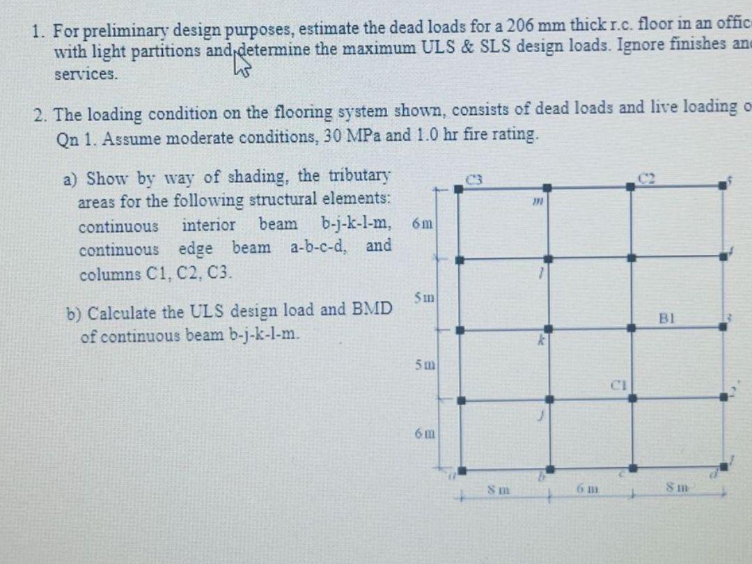 1. For preliminary design purposes, estimate the dead | Chegg.com